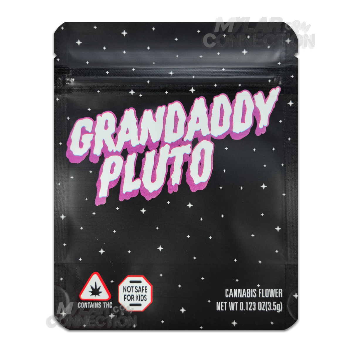 Gas House Grandaddy Pluto Empty 3.5g Dry Herb Flower Mylar Bag Packagi – Mylar Connection