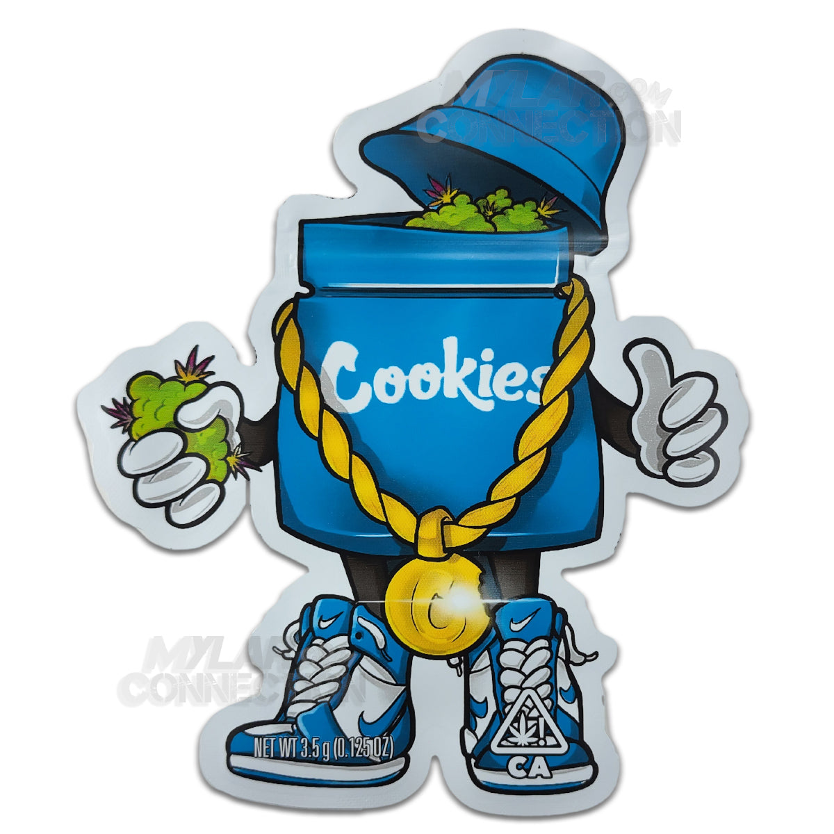 Cookies Die-Cut Character 3.5g Empty Flower Dry Herb Mylar Bag Smell P ...