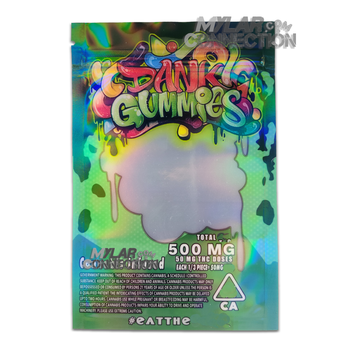 Dank Gummies Green Empty Edibles Mylar Bag Packaging 500mg – Mylar ...
