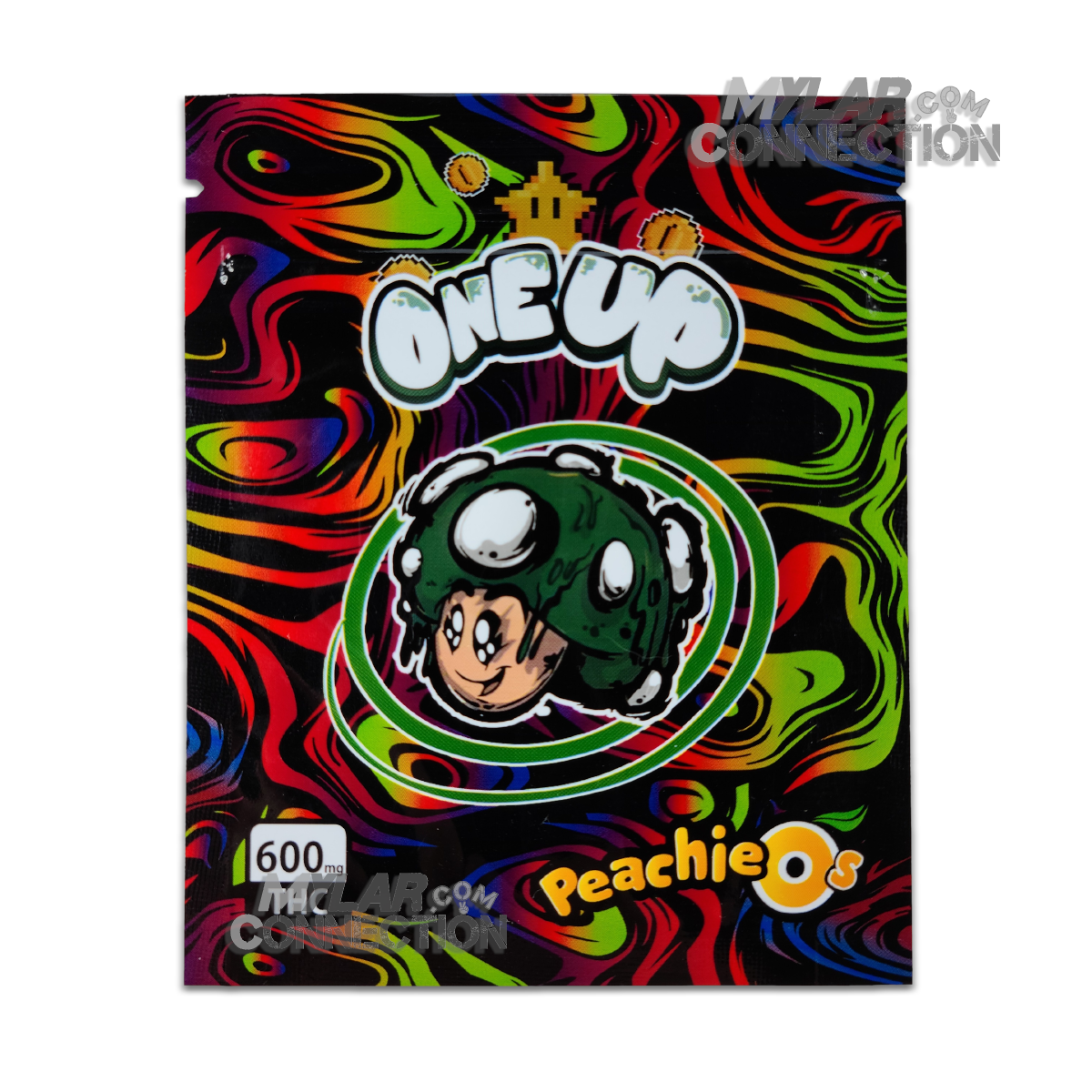 One Up Peachie O's Empty Mylar Edibles Bags Packaging – Mylar Connection